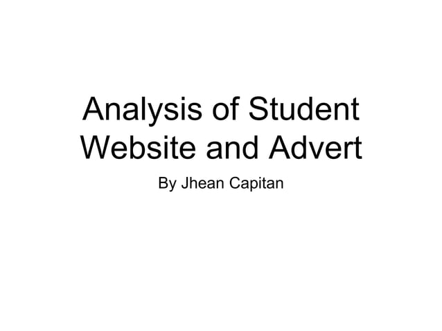 Student Work Analysis | PPT