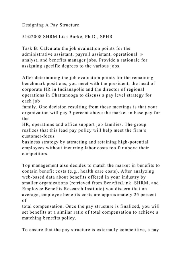 STUDeNT WORKBOOK Designing A Pay Structure45©2008 SHRM.docx