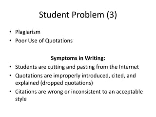 Student writing problems faculty challenges and solutions | PPTX