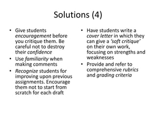 Student writing problems faculty challenges and solutions | PPTX