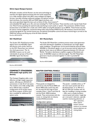 Studer range brochure including Vista 9/5/1 & OnAir 3000/2500/1500 | PDF