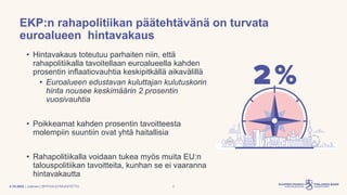 Osastopäällikkö Juha Kilponen: Rahapolitiikan uudet haasteet | PPT