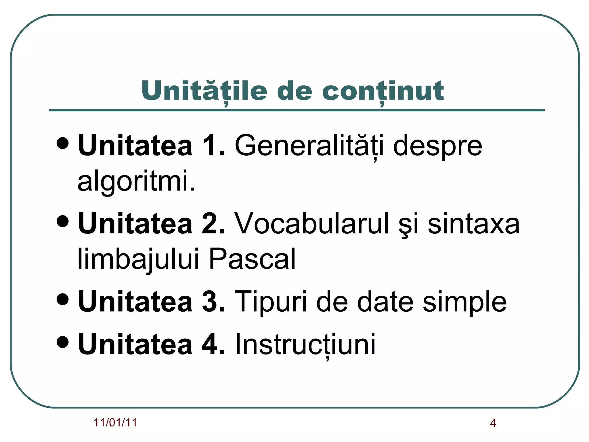 Studierea limbajului pascal | PPT