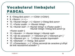 Studierea limbajului pascal | PPT