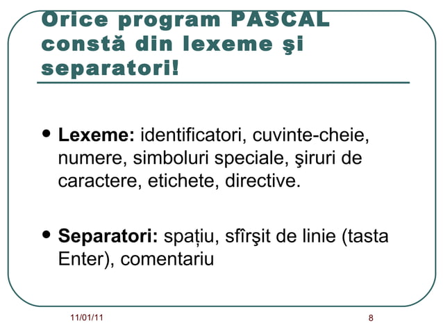 Studierea limbajului pascal | PPT