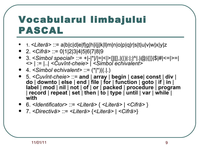 Studierea limbajului pascal | PPT