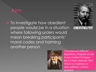 Studies into Obedience - Milgram | PPT