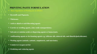 Studies on textile printing on cotton fabric with Various Thickener | PPTX