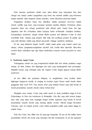 Studi filsafat pendidikan positivisme | DOCX