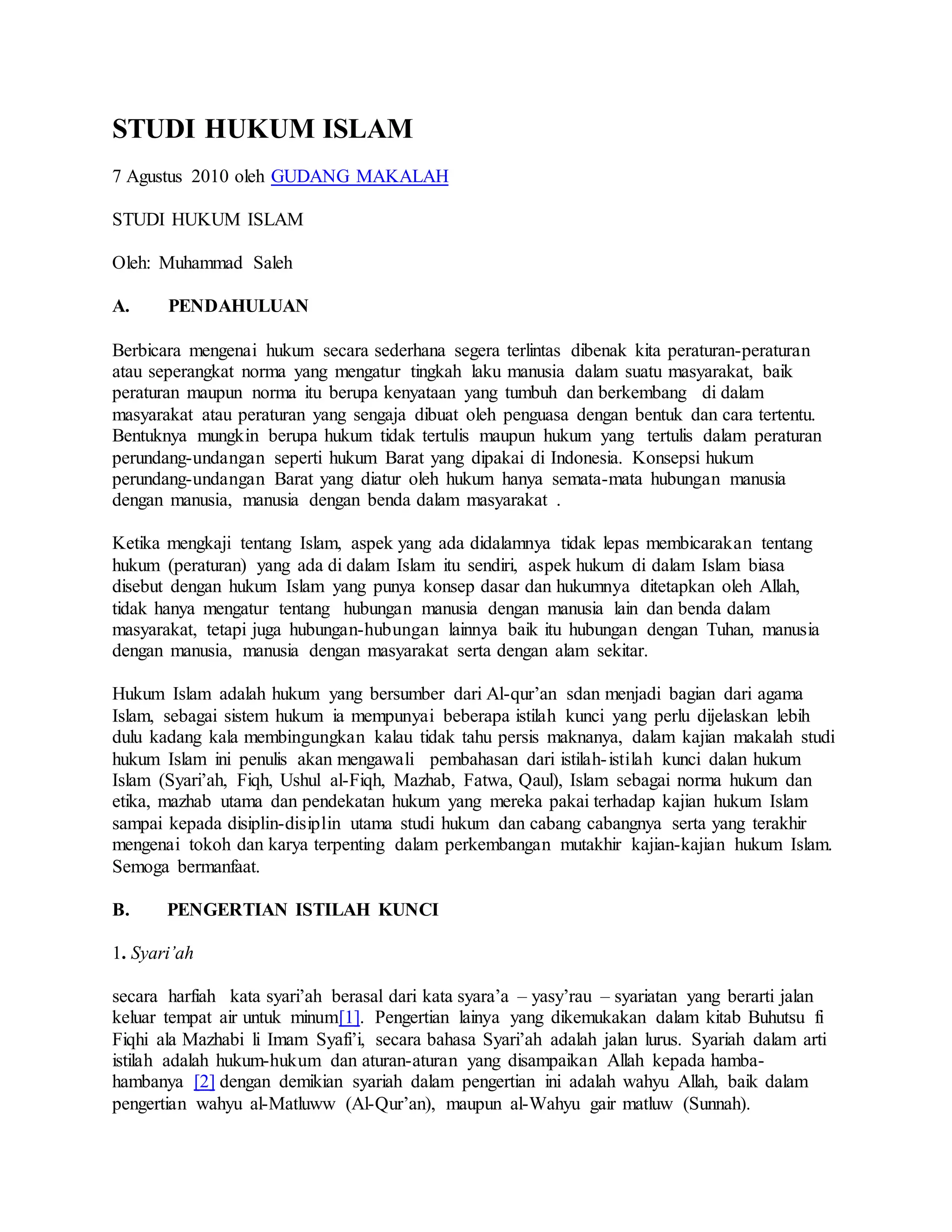 Studi hukum islam | PDF