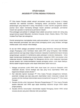 Studi kasus akuisisi pt citra insan persada | PDF