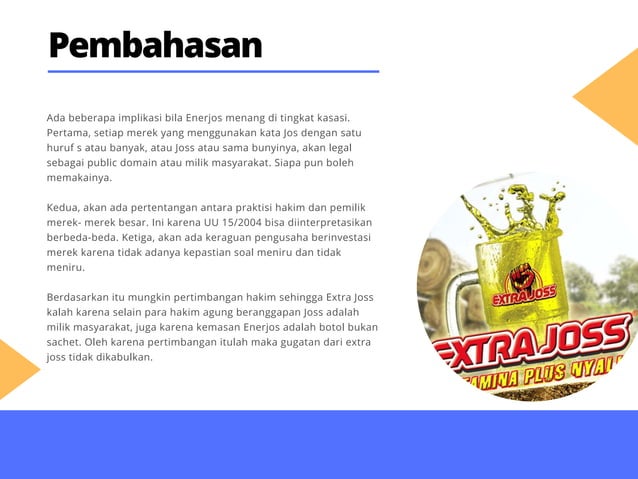 VBM 2 - Studi kasus hak merek extra joss | PDF