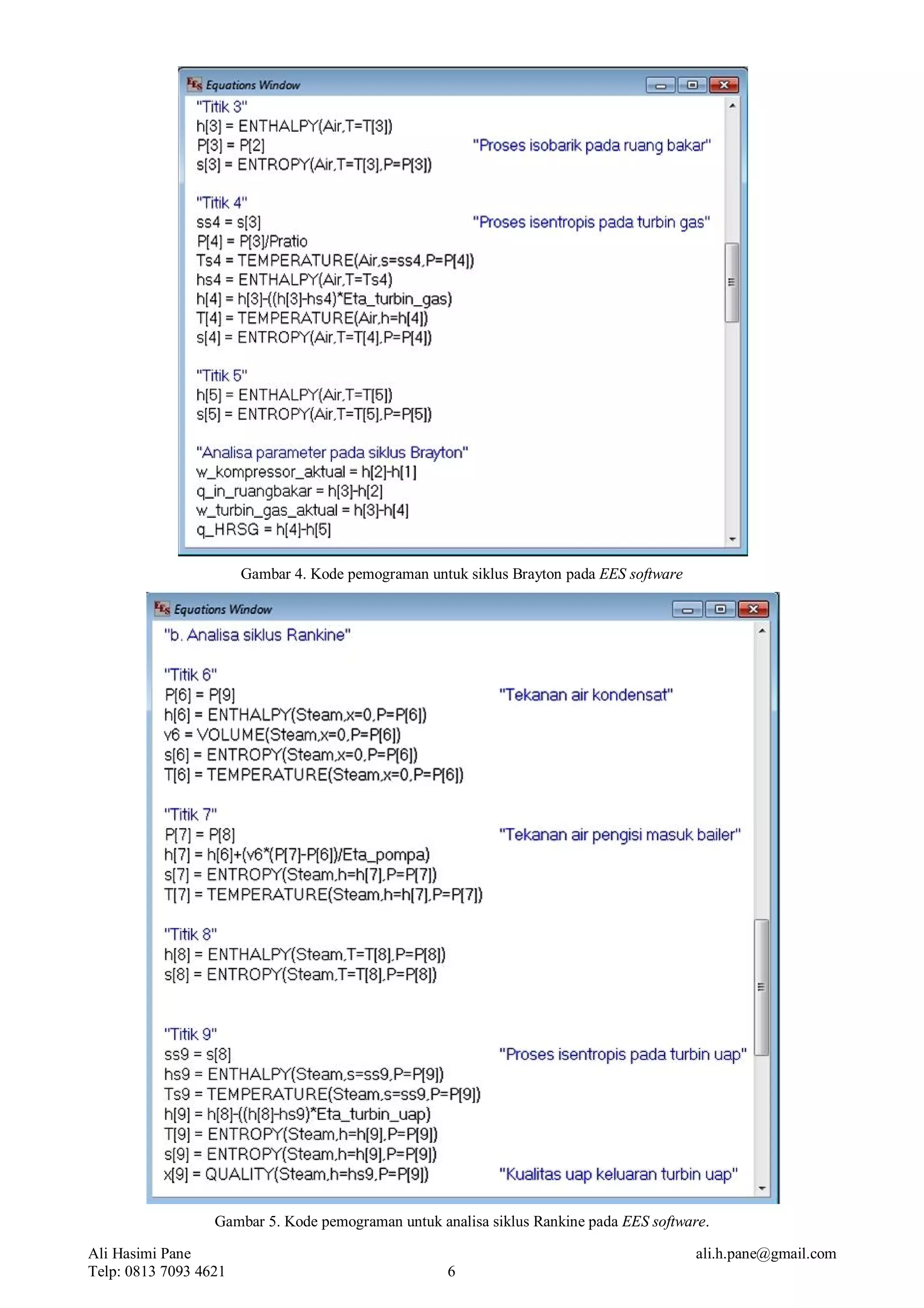 Studi kasus siklus kombinasi (Siklus Brayton dan Rankine) menggunakan EES software dan aad-ins ...