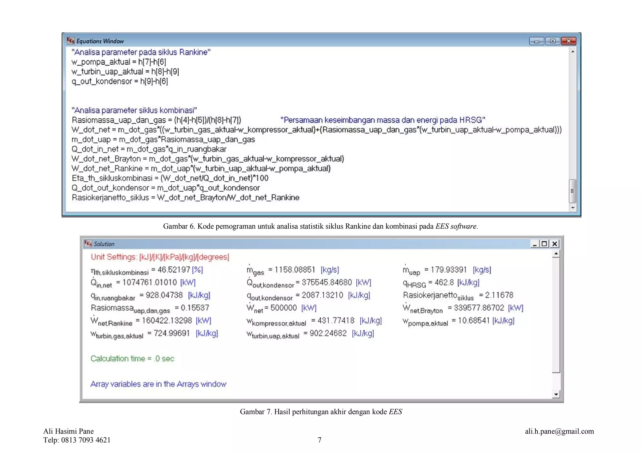 Studi kasus siklus kombinasi (Siklus Brayton dan Rankine) menggunakan EES software dan aad-ins ...