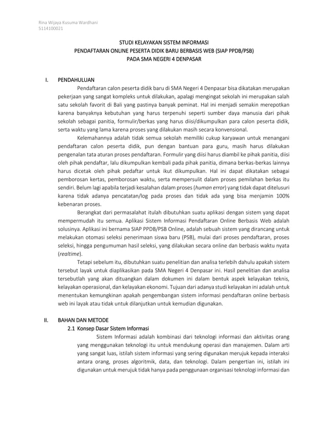 Dokumen Studi Kelayakan Sistem Pendaftaran Online Peserta Didik Baru Berbasis Web (SIAP PPDB/PSB ...