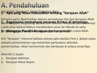 Studi kerajaan allah menurut injil sinoptis | PPTX
