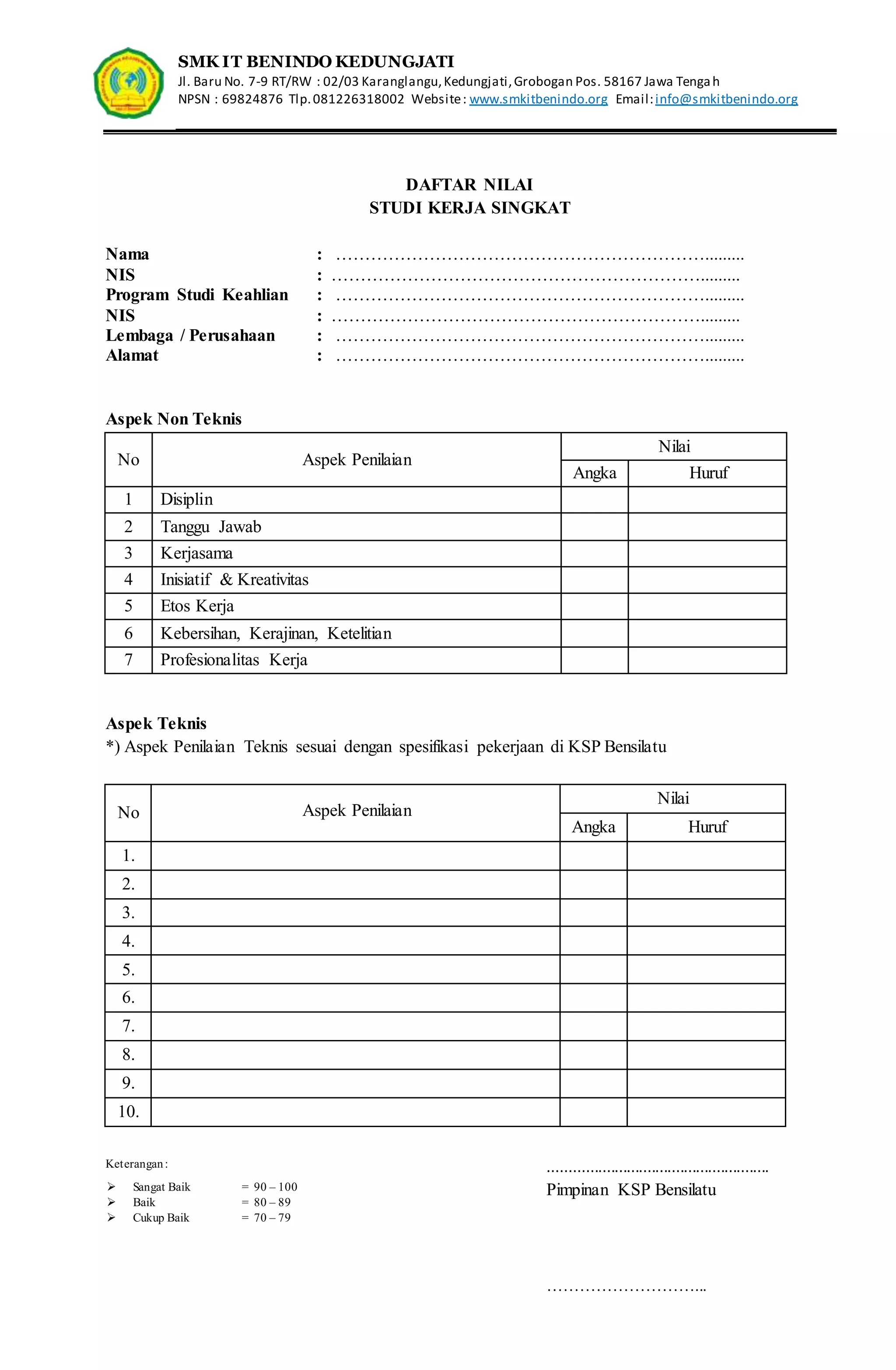 Studi kerja singkat magang 2014 15 | PDF