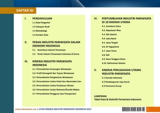 Studi Kinerja Industri Pariwisata 2013 | PDF