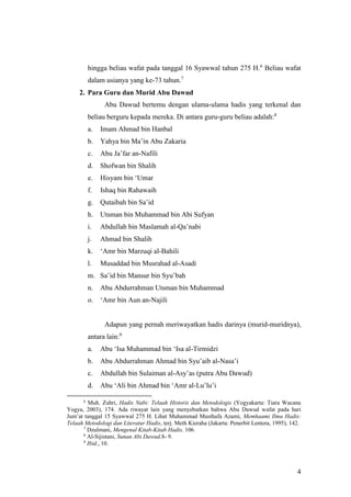 Studi Kitab Hadits Abu Dawud | DOCX