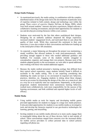 Place Based Studio Pedagogy - Mobile Design | PDF | Education industry | Industries