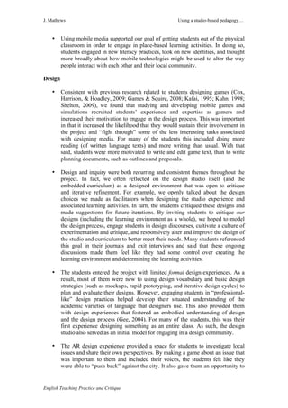 Place Based Studio Pedagogy - Mobile Design | PDF | Education industry | Industries