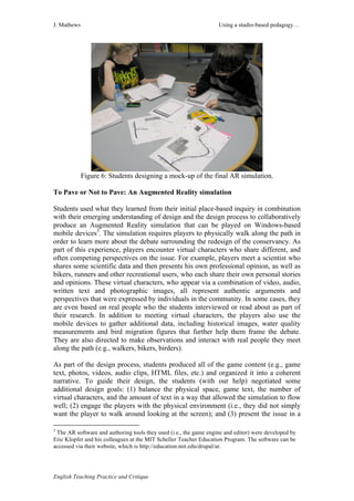 Place Based Studio Pedagogy - Mobile Design | PDF | Education industry ...