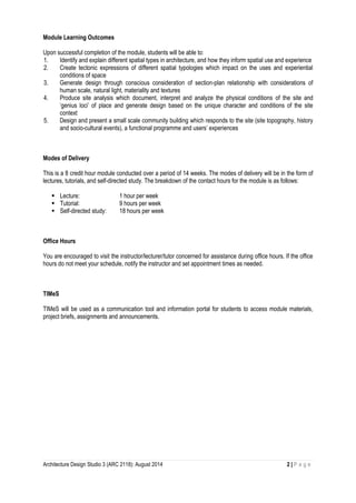 Studio 3 module outline (s1 2015) | PDF