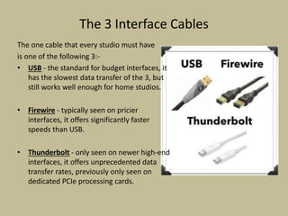 Important Studio Cables & Usage | PPTX