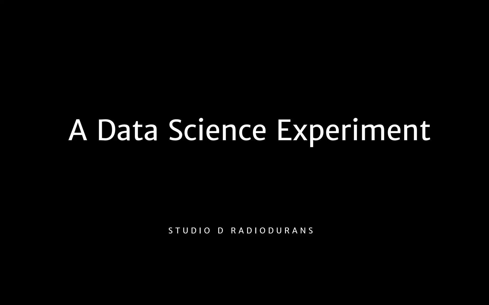 A Data Scientist Experiment | PDF