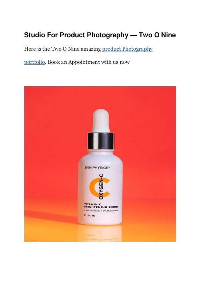 Studio For Product Photography — Two O Nine | PDF