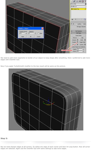 Studio max object tutorial 01 making of sofa | PDF