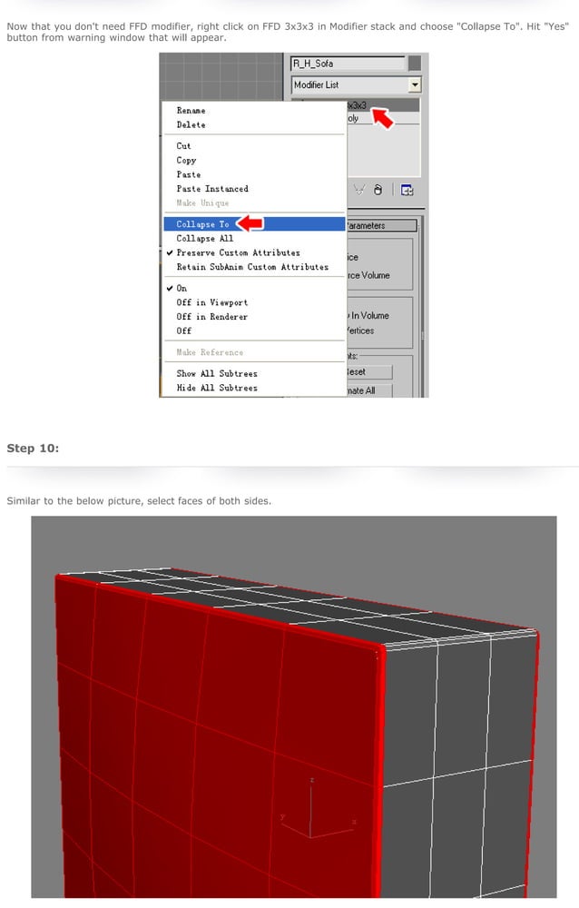 Studio max object tutorial 01 making of sofa | PDF