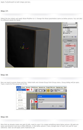 Studio max object tutorial 01 making of sofa | PDF