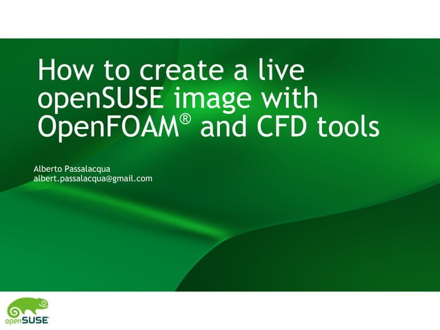 Suse Studio: "How to create a live openSUSE image with OpenFOAM® and CFD tools" | PDF