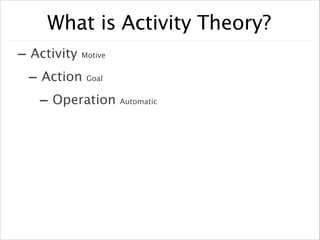Activity Theory | PDF