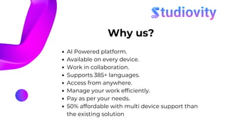 Studiovity film pre-production and screenwriting software | PPT