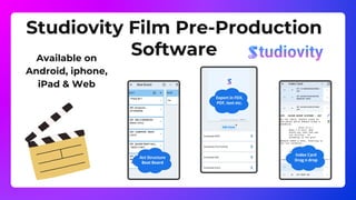Studiovity film pre-production and screenwriting software | PPT