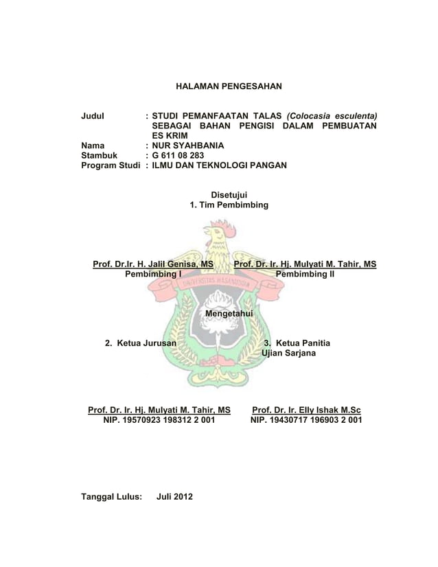 Studi pemanfaatan talas dalam pembuatan es krim | DOCX