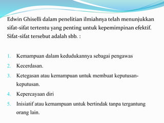 Studi pendekatan kepemimpinan | PPTX