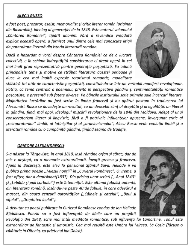 Rolul literaturii in perioada Pasoptista | DOC