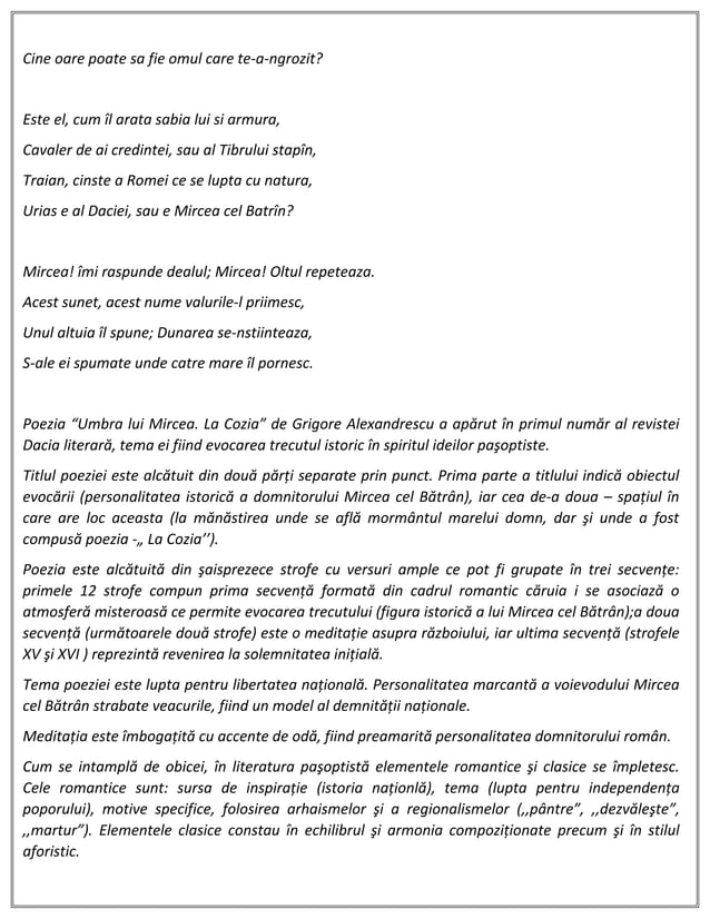 Rolul literaturii in perioada Pasoptista | DOC