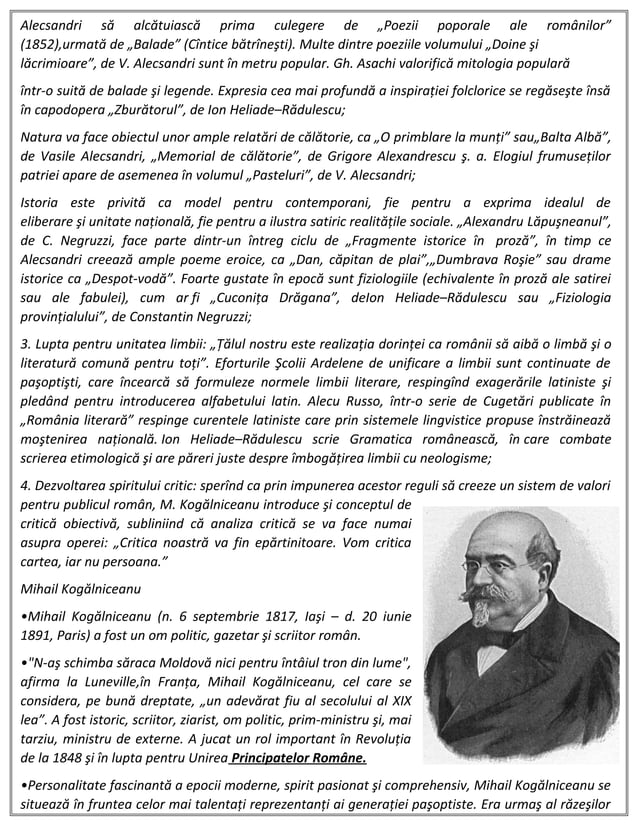 Rolul literaturii in perioada Pasoptista | DOC