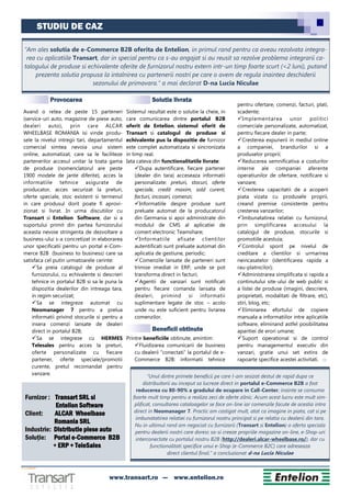 Studiu Caz E Commerce B2 B Alcar Wheelbase Romania Transart Entelion | PDF