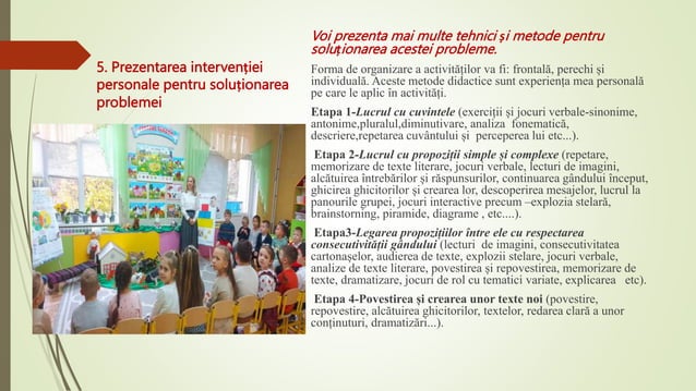 Algoritmul de prezentare a unui studiu de caz, Grădiniță | PPTX
