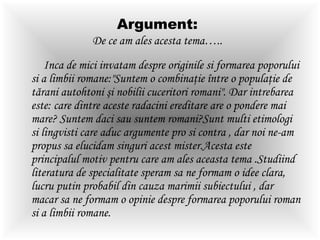 Studiu de caz latinitate si dacism | PPT