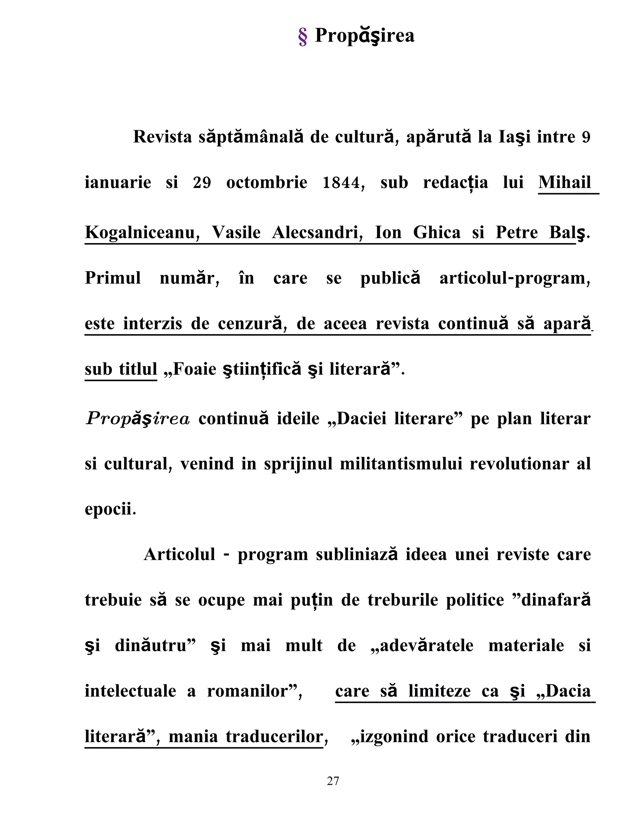 Studiu De Caz Romana 4 Rolul Literaturii In Perioada Pasoptista | DOC