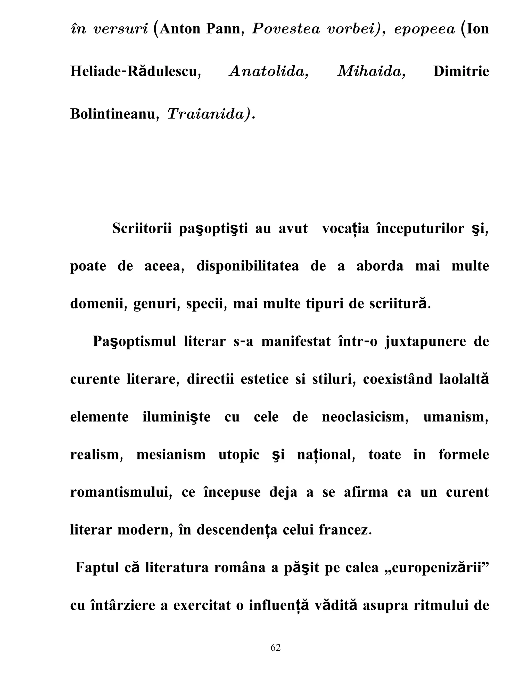 Studiu De Caz Romana 4 Rolul Literaturii In Perioada Pasoptista | DOC