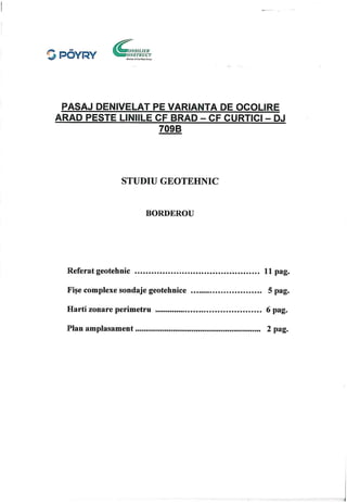 Studiu geotehnic pasaj denivelat pe ocolitoarea aradului | PDF