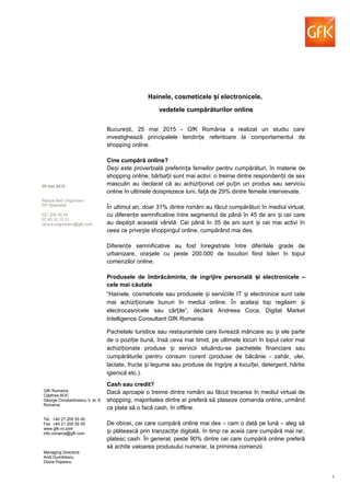 Studiu Gfk - Online Shopping (mai 2015) | PDF