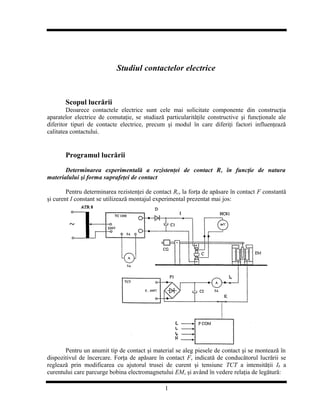 Studiul contactelor electrice | PDF